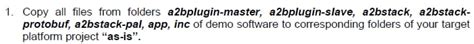 how to find right a2b stack example source code in adi a2b software
