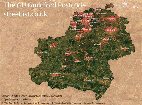 Gu Postcode Area Learn About The Guildford Postal Area