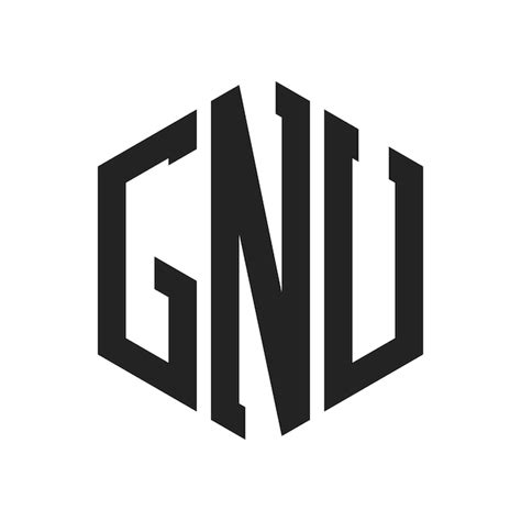 Premium Vector GNU Logo Design Initial Letter GNU Monogram Logo Using Hexagon Shape