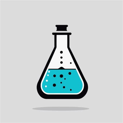 화학 플라스크 과학 실험실 개념 터 일러스트레이션 프리미엄 벡터
