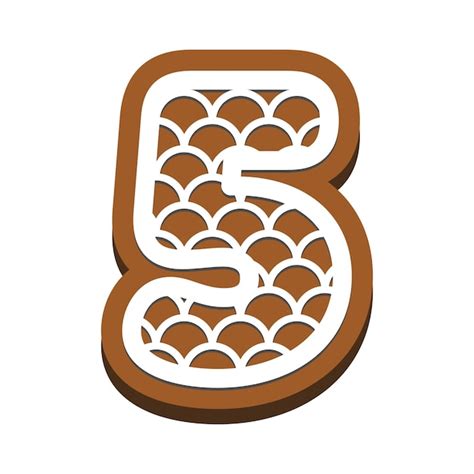 Premium Vector Gingerbread Number 5 Christmas Cookies Five Ginger