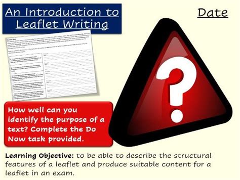 Leaflet Writing For Gcse Teaching Resources