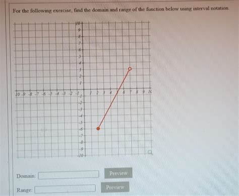 Solved For The Following Exercise Find The Domain And Range
