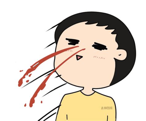 流鼻血 医学插画