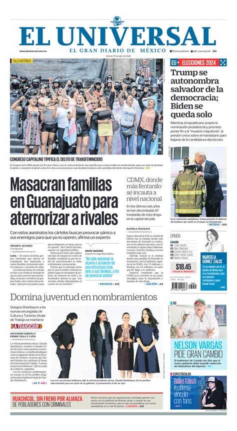 El Universal Front Page