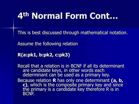 Ppt 4 Th Normal Form Powerpoint Presentation Free Download Id321924