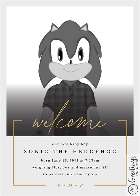 Sonic The Hedgehog Birth Announcement By Thespacebotsfan1986 On