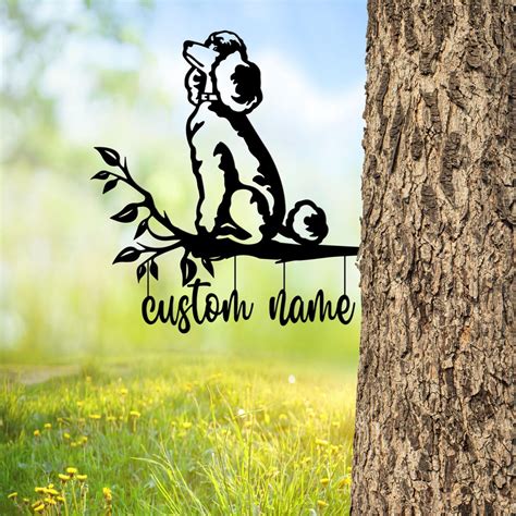 Custom Poodle Dog Metal Tree Stake Poodle Dog Lover Garden Sculpture