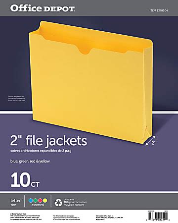 Office Depot Brand Color File Jackets 2 Expansion 8 12 X 11 Letter Size