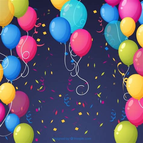 Fondo De Pantalla De Globos Y Confeti