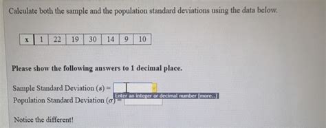 Solved Calculate Both The Sample And The Population Standard