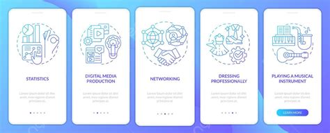 Blue Gradient Onboarding Mobile App Screen For Enhancing Professional Skills Vector Guide
