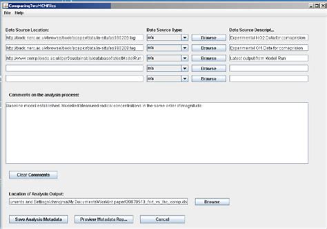Screen Shot Of Provenance Capture Interface For The Analysis Of Model