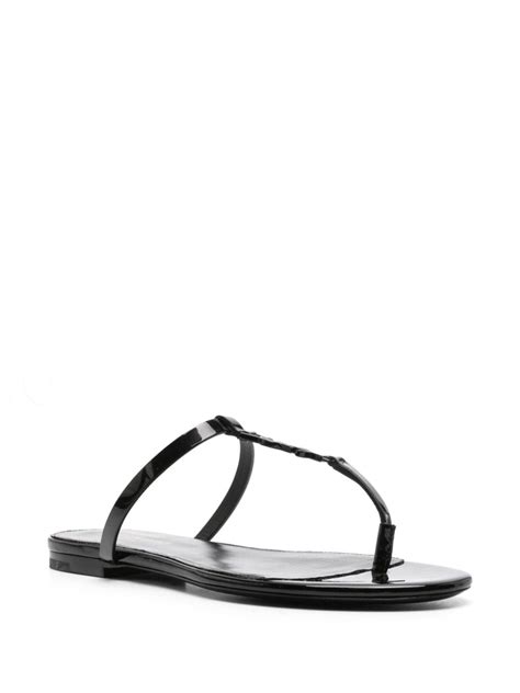 Saint Laurent Cassandra Leather Slides Glamcrate