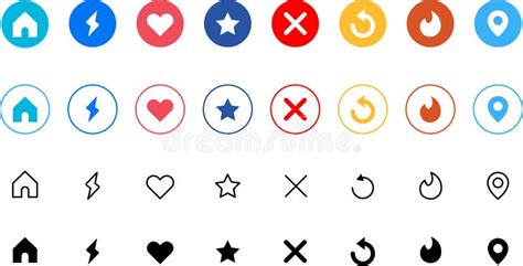 Social Media Generic Reaction Icons Set Social Media Dating Icons Stock Illustration