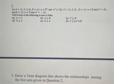 Solved 2 Let A 1234 B X∣x∈zand