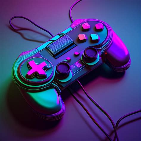 Premium Ai Image A Close Up Of A Game Controller With A Glowing Background Generative Ai