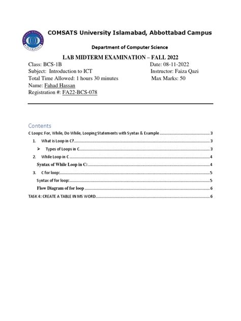 Lab Midterm Exam Pdf Control Flow Software Development