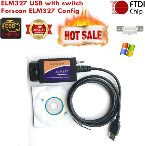 ELM OBD Forscan Diagnostic USB Elmconfig Device Switch CAN BUS Trouble Code Scanner Tool For