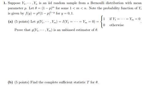 solved suppose y1 cdots yn ﻿is an iid random sample from a