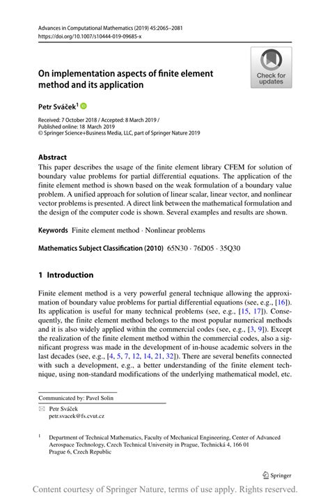 On Implementation Aspects Of Finite Element Method And Its Application