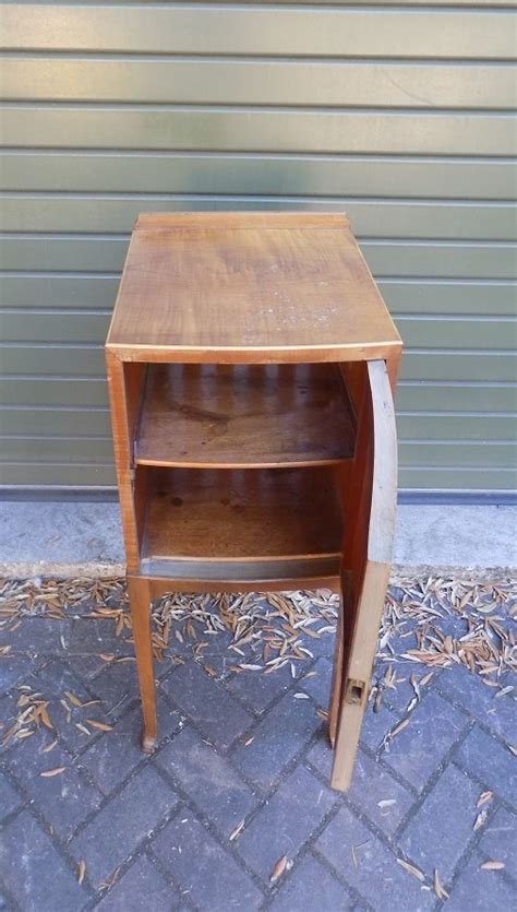 Edwardian Bow Front Walnut Bedside Cabinet Wessex Beds