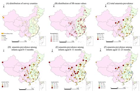 Spatial Distribution Map Of Hb Concentrations And Anaemia Prevalence Download Scientific