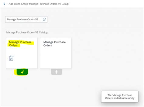 Sap Fiori Standard App Configuration In Launchpad Manage Purchase Orders Version 2 Erp Qanda