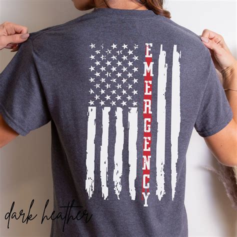Emergency Nurse Tshirt Er Flag Shirt Thin Red Line American Flag Nurse Shirt Er Nurse Emergency