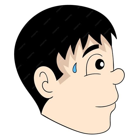 Expresión De La Cabeza Del Niño Con Emoticon Cara Asustada Y Preocupada