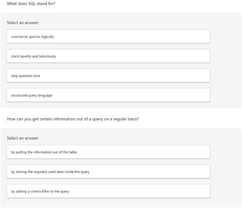 Solved What Does Sql Stand For Select An Answer Stand Chegg Com