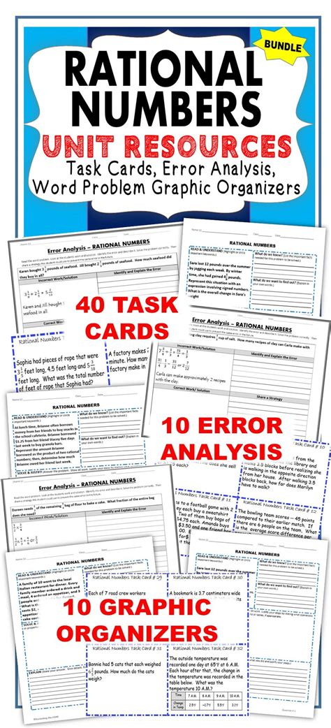 Rational Numbers Unit Resources Bundle This Bundle Includes 40 Task