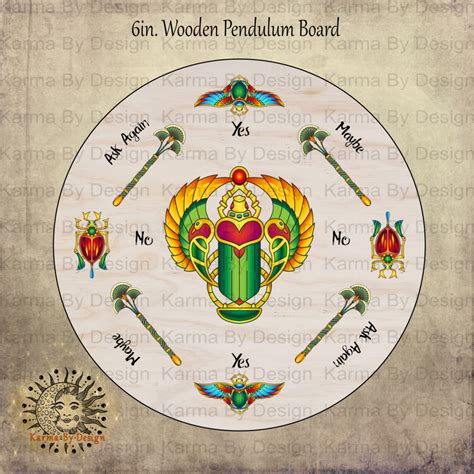 6″ Egyptian Beetle Wooden Pendulum Board Karma By Design