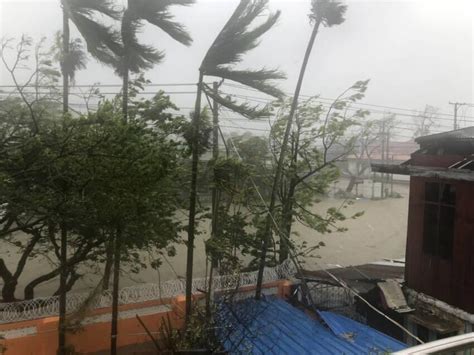 စစ်တွေတွင် မုန်တိုင်းဒီရေများ ဝင်လာချိန်တွင် လေတိုက်နှုန်း ပြင်းထန