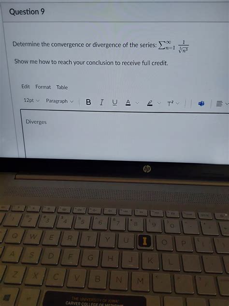 Solved Determine The Convergence Or Divergence Of The Chegg Com