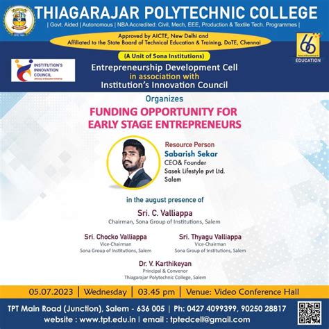 Tpt Iic On Linkedin The Session Led By Mr Sabarish Sekar On Funding Opportunities For Early