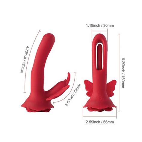 Layla Rosy Flapping Remote Controlled G Spot Vibrator With Butterfly