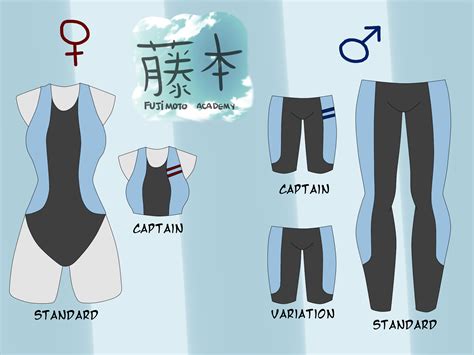 Fujimoto Academy Swim Team Uniforms By Peanuthime On Deviantart