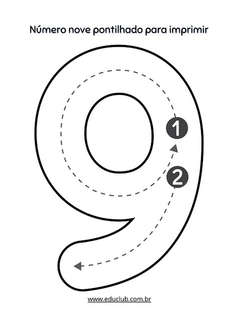 Número 9 Para Imprimir Educlub