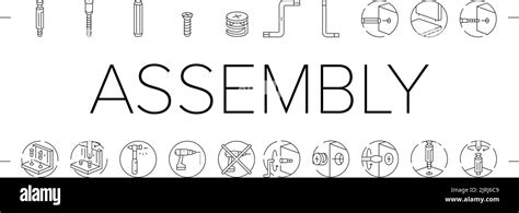 Assembly Furniture Instruction Icons Set Vector Stock Vector Image And Art Alamy