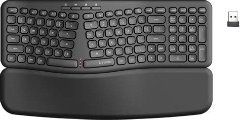 E Yooso Ergonomic Wireless Keyboard Computer Keyboard With Detachable Wrist Rest