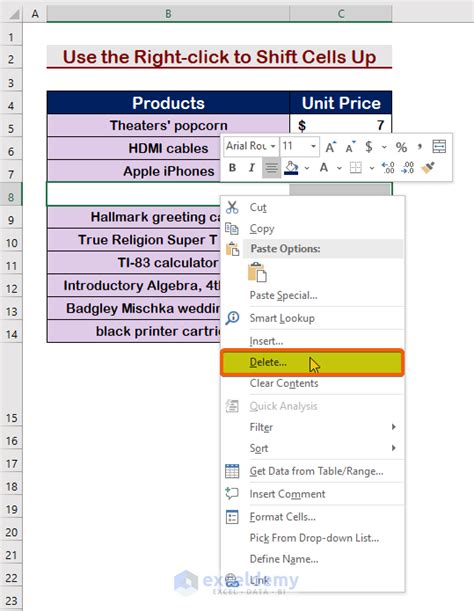 How To Shift Cells Up In Excel 5 Quick Methods ExcelDemy