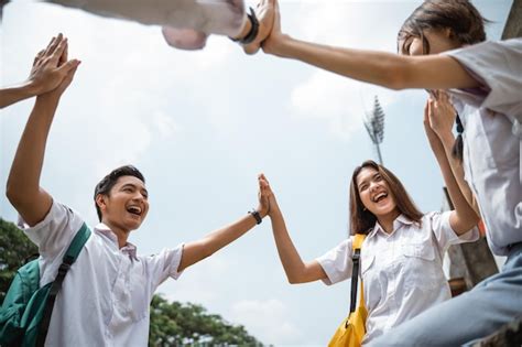 Premium Photo Group Of High School Students Forming Circle Symbol Of