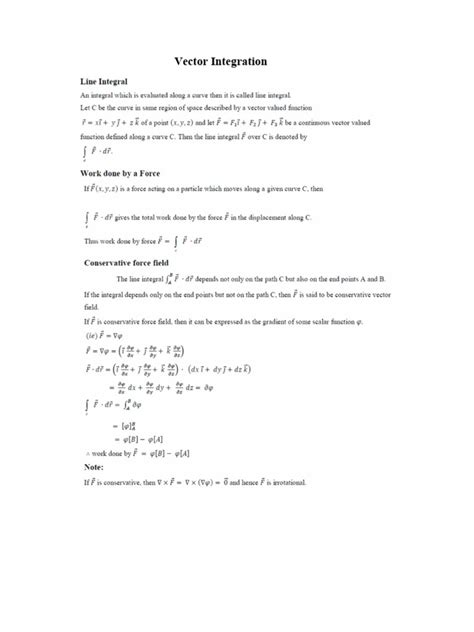 vector integration pdf