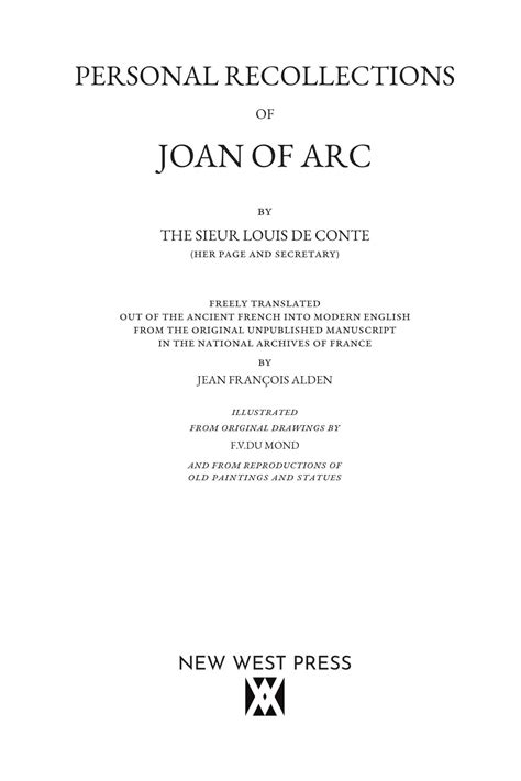Personal Recollections Of Joan Of Arc Mark Twain — New West Press