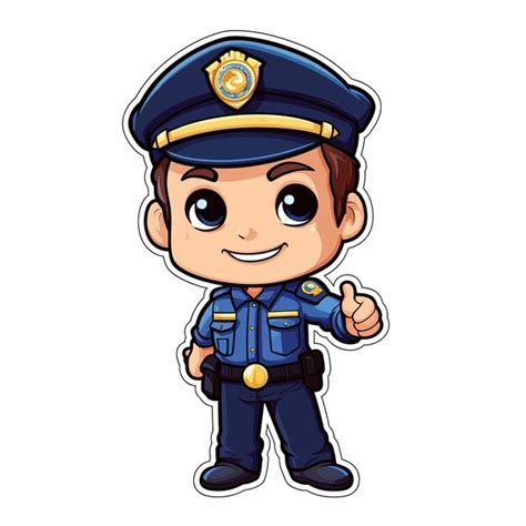 재미있는 만화 경찰 프리미엄 벡터