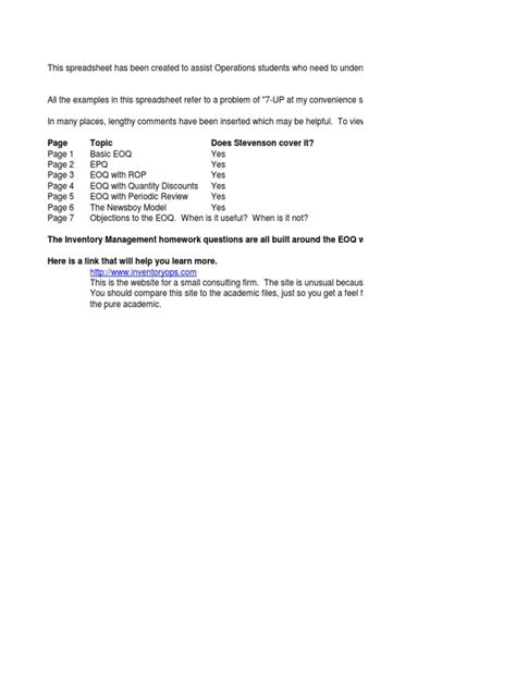 Inventory Management Models Pdf Expected Value Inventory