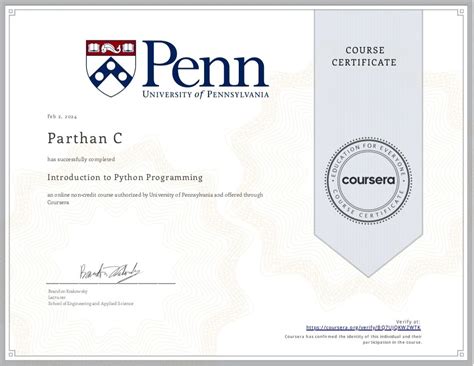 Parthan C On Linkedin I Have Successfully Completed Introduction To Python Programming In
