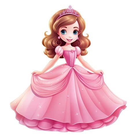 Una Princesa De Dibujos Animados Con Un Vestido Rosa Con Un Ai Generativo Variable Artofit
