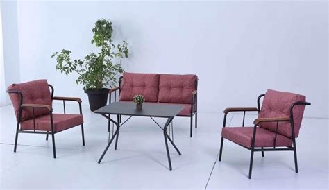 Garden Bahçe Seti Kırmızı Bahçe Mobilyası Hekahome Kurtoğlu